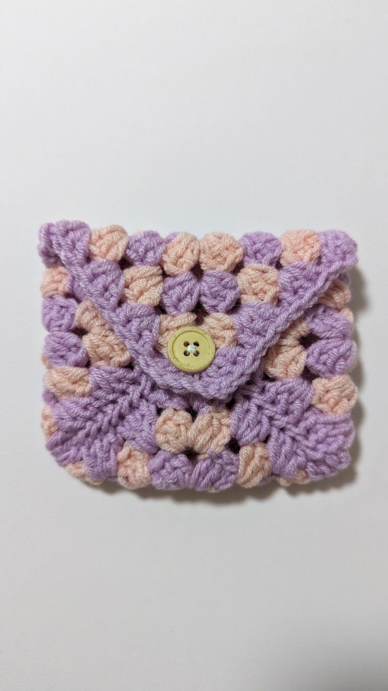 Crocheted Granny Square Card Pouch - Etsy