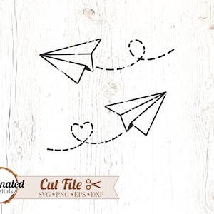 Paper Airplane SVG, Plane SVG, Plane Heart Path Svg, Flying Airplane ...