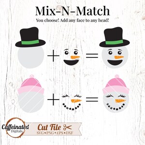 Snowman Faces Svg, Snowman Face Svg Bundle, Snowman Svg, Snowman ...