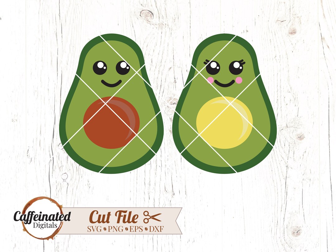 Cute Avocado SVG Avocado SVG Avocado Cut File Kawaii - Etsy
