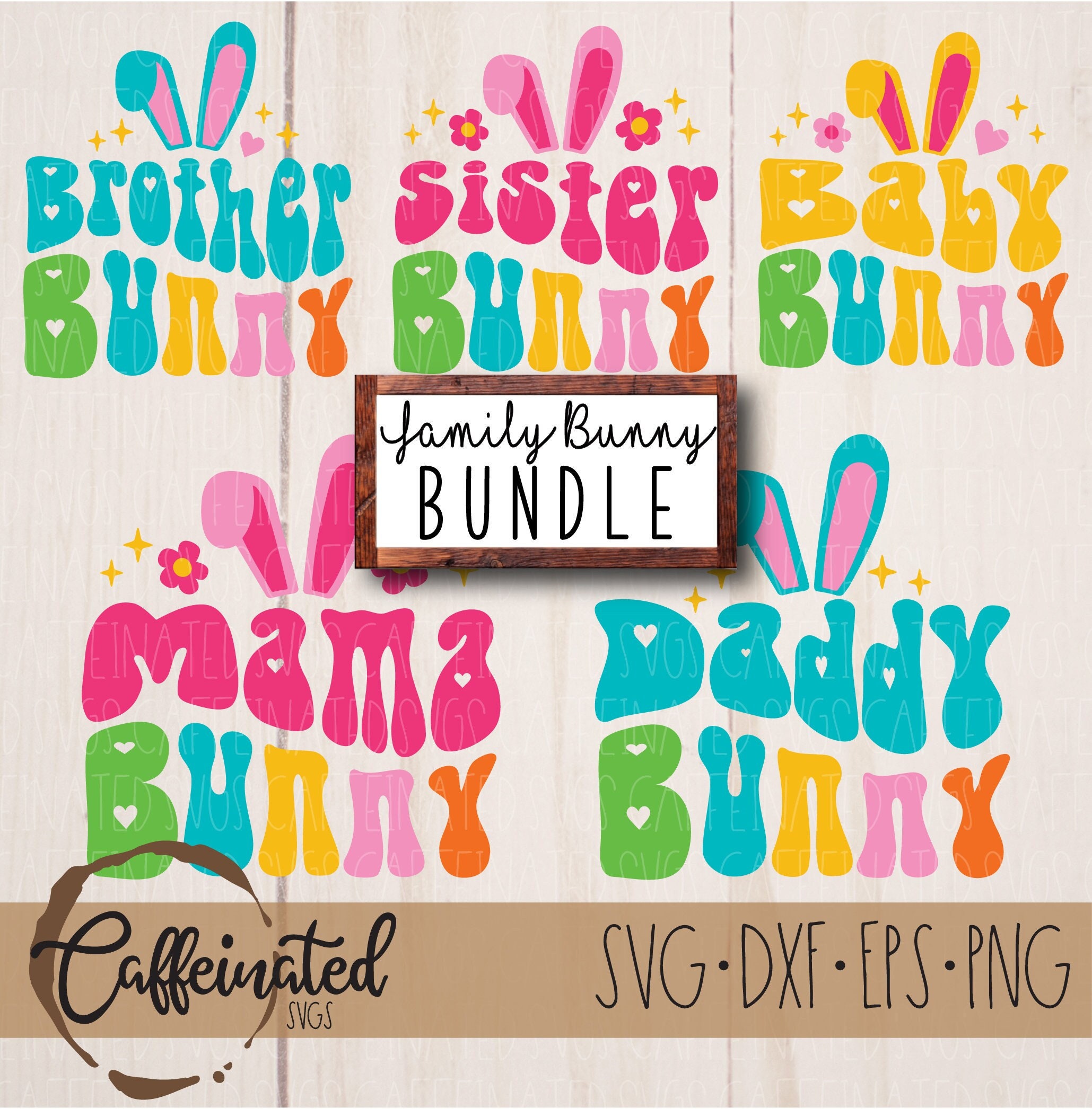 Easter Family Bunny Bundle SVG PNG Mama Bunny Svg Daddy - Etsy