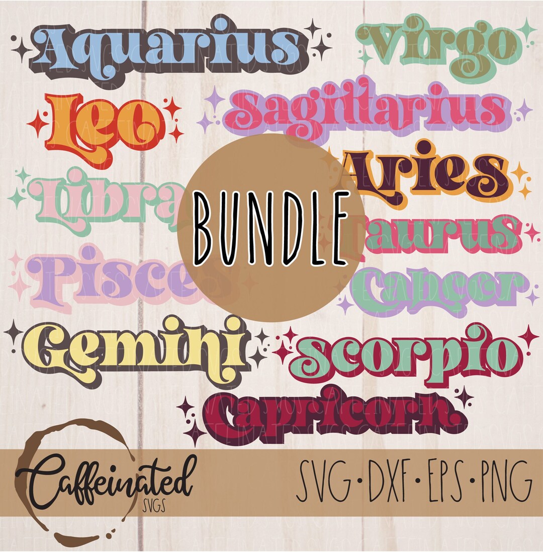 Zodiac SVG Bundle, Zodiac Svg, Astrology Svg, Zodiac Signs Svg ...