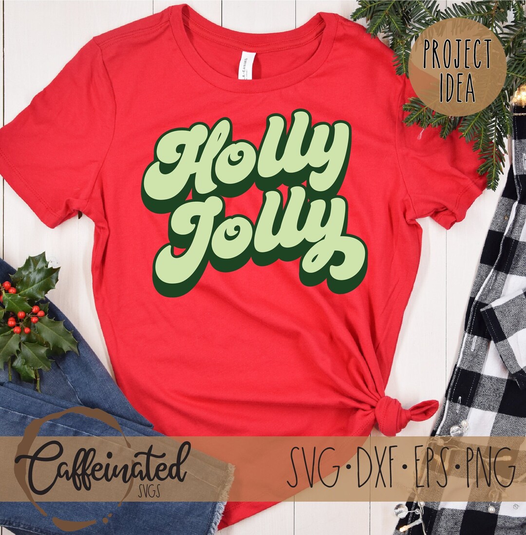 Holly Jolly SVG, Jolly svg, Natal SVG, Retro Natal SVG, decoração retrô ...
