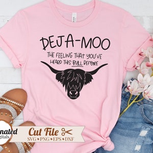 Highland Cow SVG, Deja Moo Svg, Farm Svg, Funny Farm Svg, Barn Quotes ...