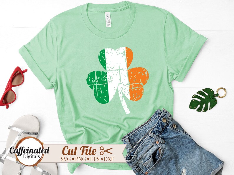 Irish Flag Shamrock Svg Distressed Clover Svg St Patricks - Etsy
