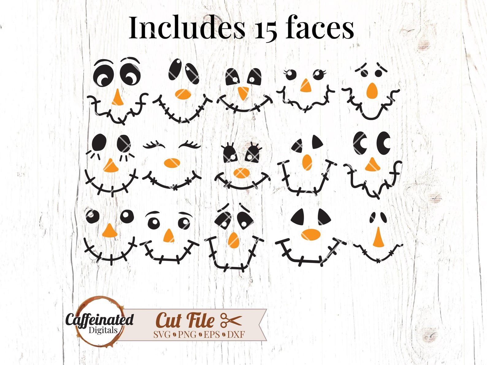 Scarecrow Faces Svg, Scarecrow Face Svg Bundle, Scarecrow Svg ...