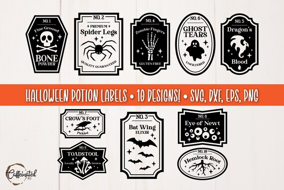 Halloween Potion Labels SVG Bundle Potions Bottles Svg - Etsy