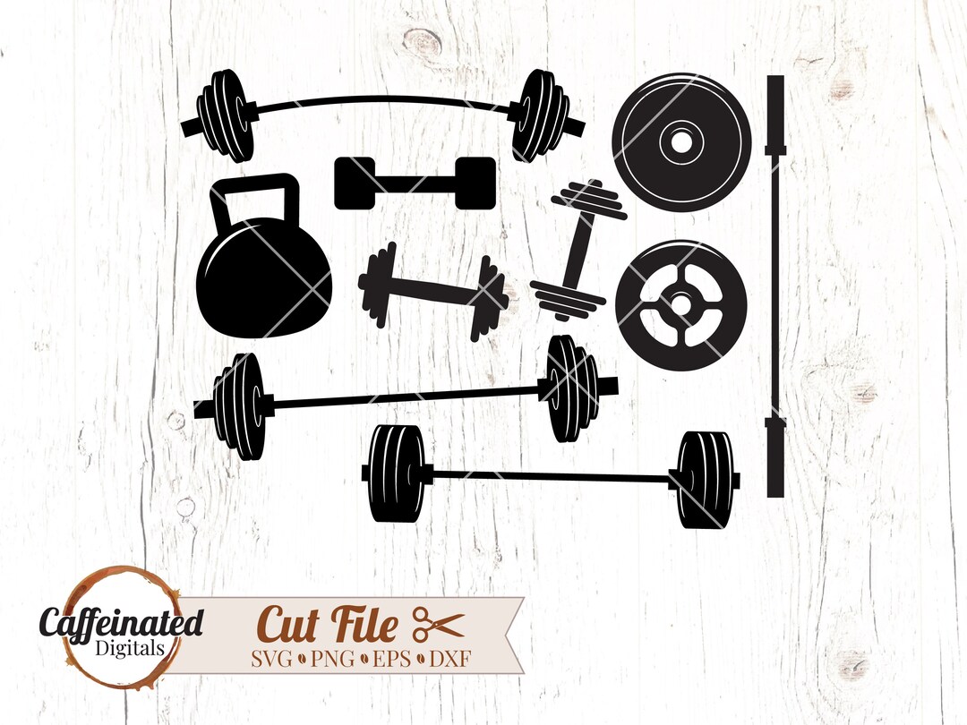 Workout SVG Bundle, Barbell SVG, Weightlifting Svg, Dumbbell Svg ...