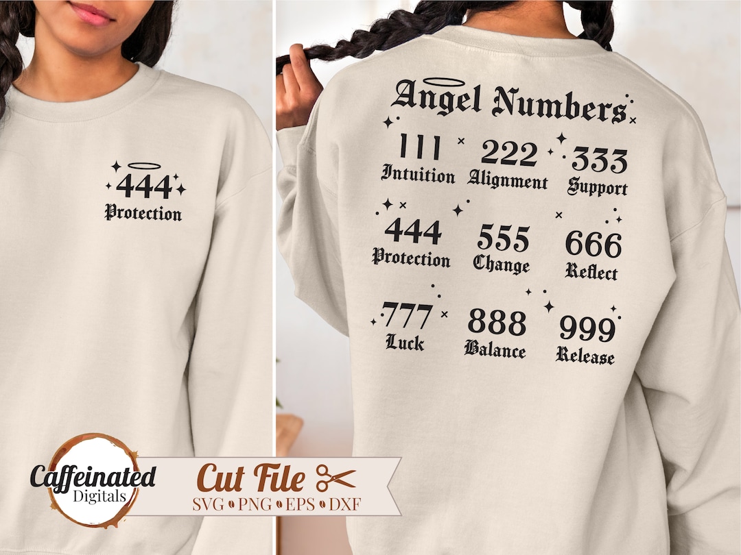 Angel Numbers SVG, Angel Numbers Chart Svg, Lucky Number Svg, Angel ...