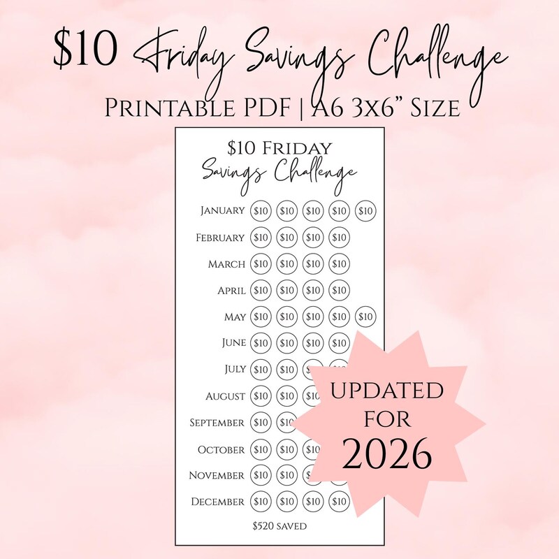 Friday Savings Book - Etsy