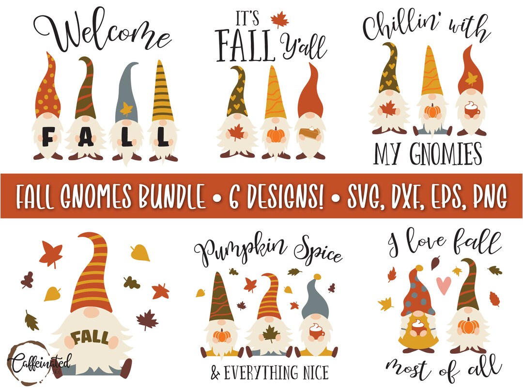Fall Gnomes SVG Bundle, Autumn Gnomes Svg, Gnome With Pumpkin, Gnome ...