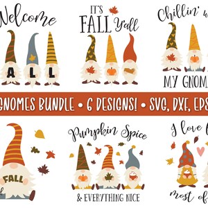 Fall Gnomes SVG Bundle, Autumn Gnomes Svg, Gnome With Pumpkin, Gnome ...