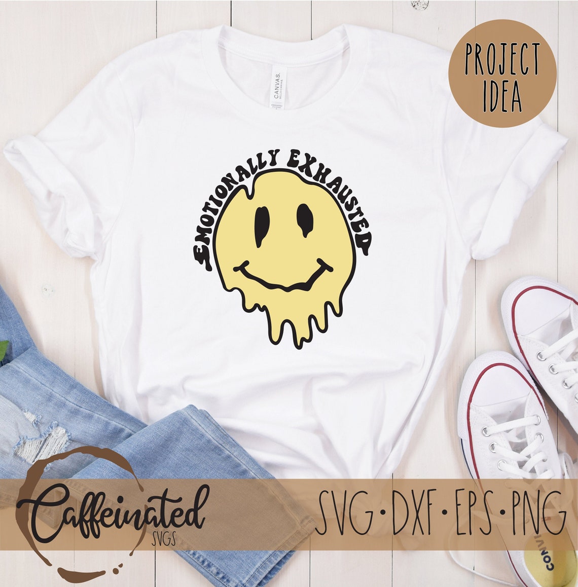 Emotionally Exhausted Svg Mental Health Svg Melting Smiley - Etsy