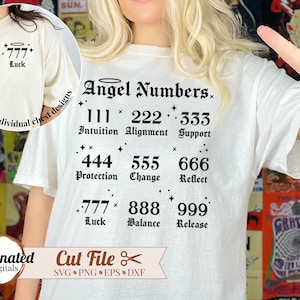 Angel Numbers SVG, Angel Numbers Chart Svg, Lucky Number Svg, Angel ...