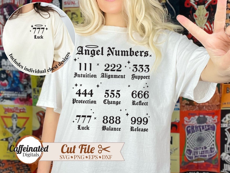Angel Numbers SVG, Angel Numbers Chart Svg, Lucky Number Svg, Angel ...