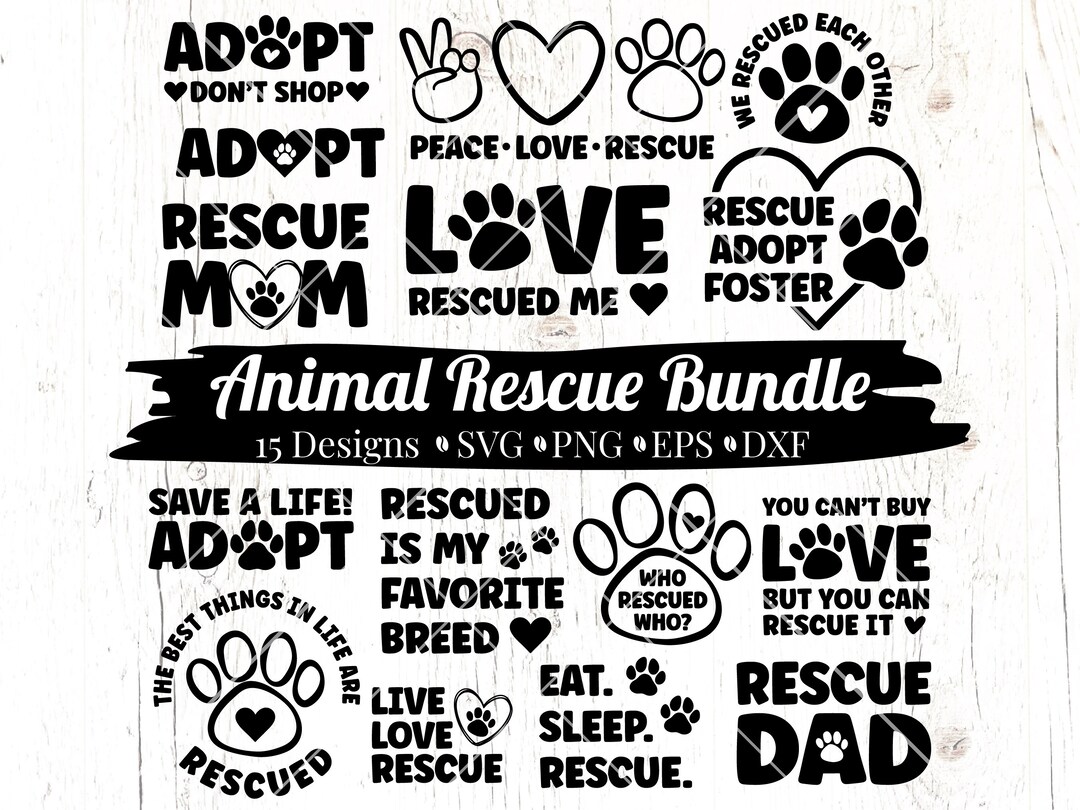 Rescue Dog SVG Bundle, Dog Lover SVG, Rescue Dog Quote Svg, Dog Quote ...