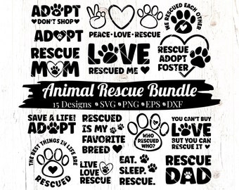 Rescue Dog SVG Bundle, Dog Lover SVG, Rescue Dog Quote Svg, Dog Quote ...