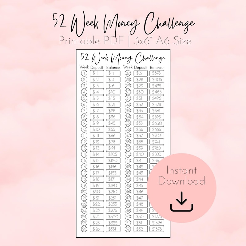 52 wochen cash envelop - Etsy Österreich