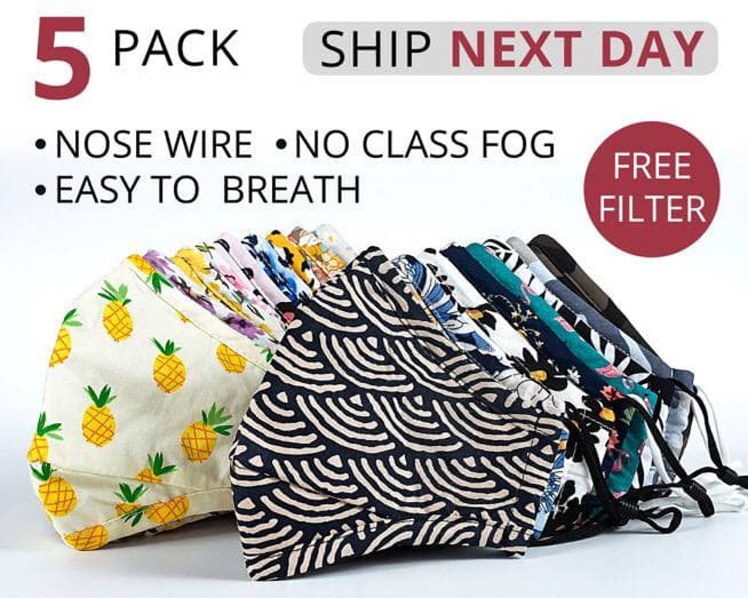 Face Mask Women, Guarantee to Fit Well, Easy Breathable, With Filter ...