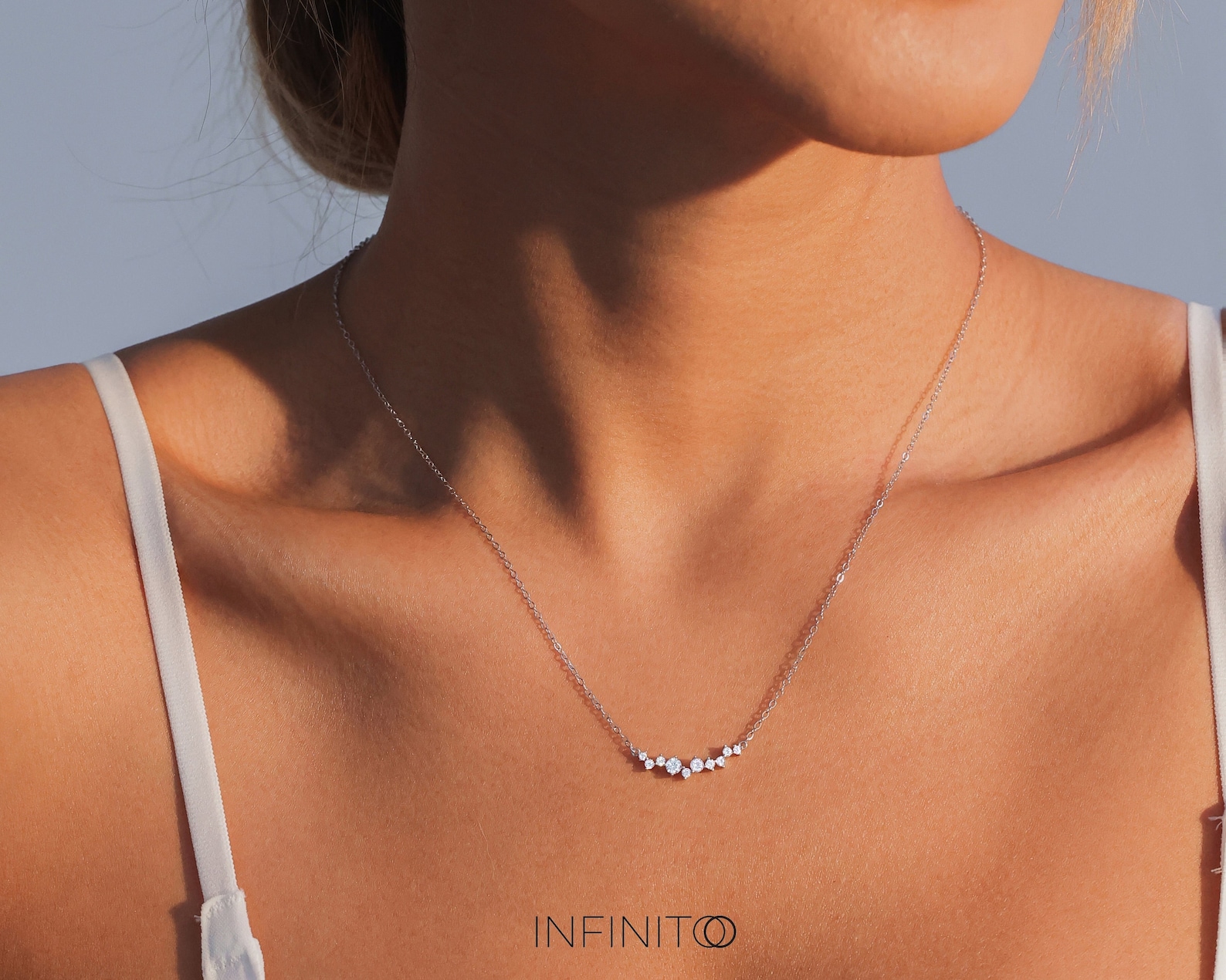 Elegant Diamond Smile Necklace for Wedding minimalist Diamond Necklace ...