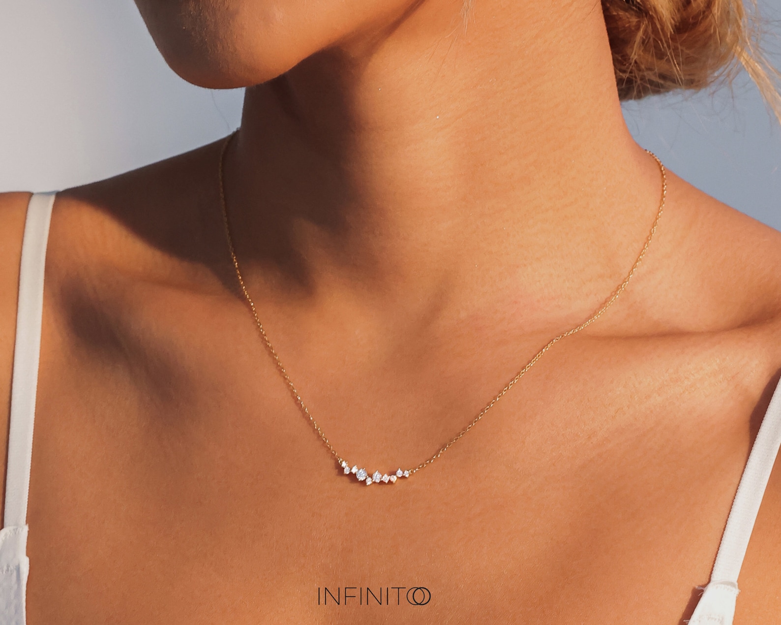 Elegant Diamond Smile Necklace for Wedding minimalist Diamond Necklace ...