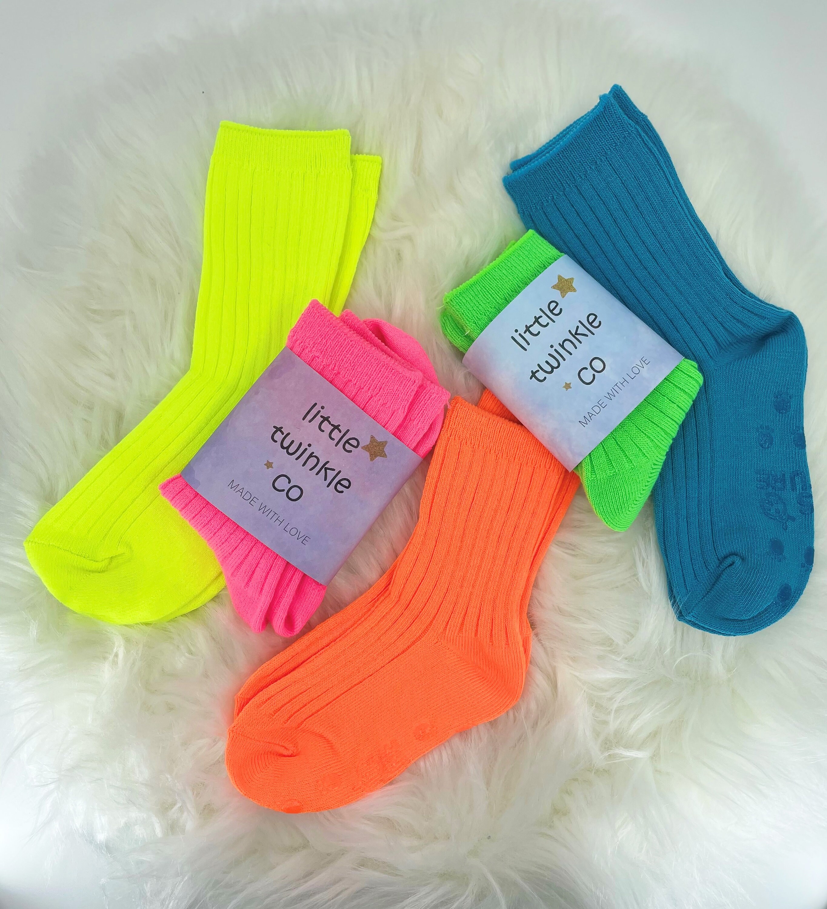 Color Pop Neon Toddler Kids Daily Crew Socks Kids Everyday - Etsy