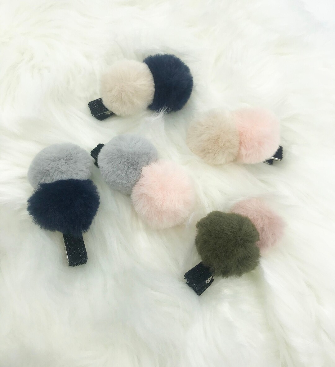 Pom Pom Hairpins Faux Fur Hair Clips Fluffy Hair Clips - Etsy