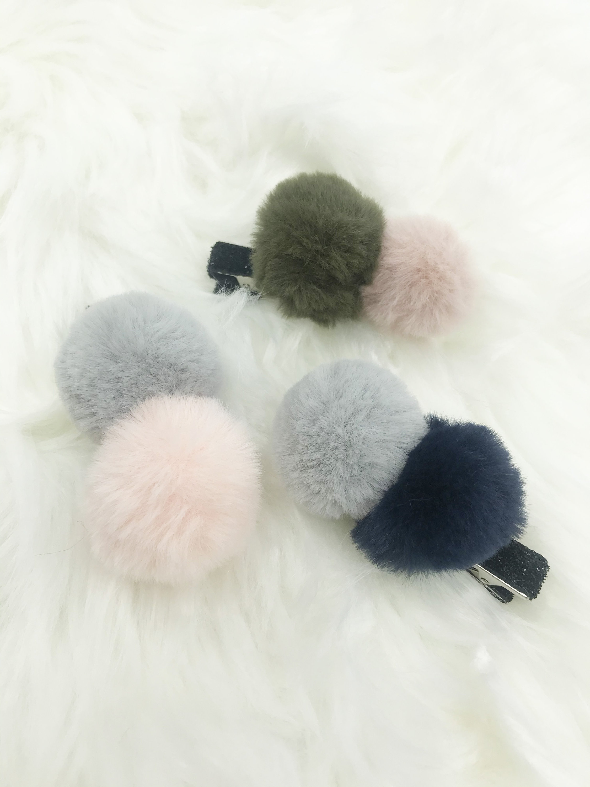 Pom Pom Hairpins Faux Fur Hair Clips Fluffy Hair Clips - Etsy
