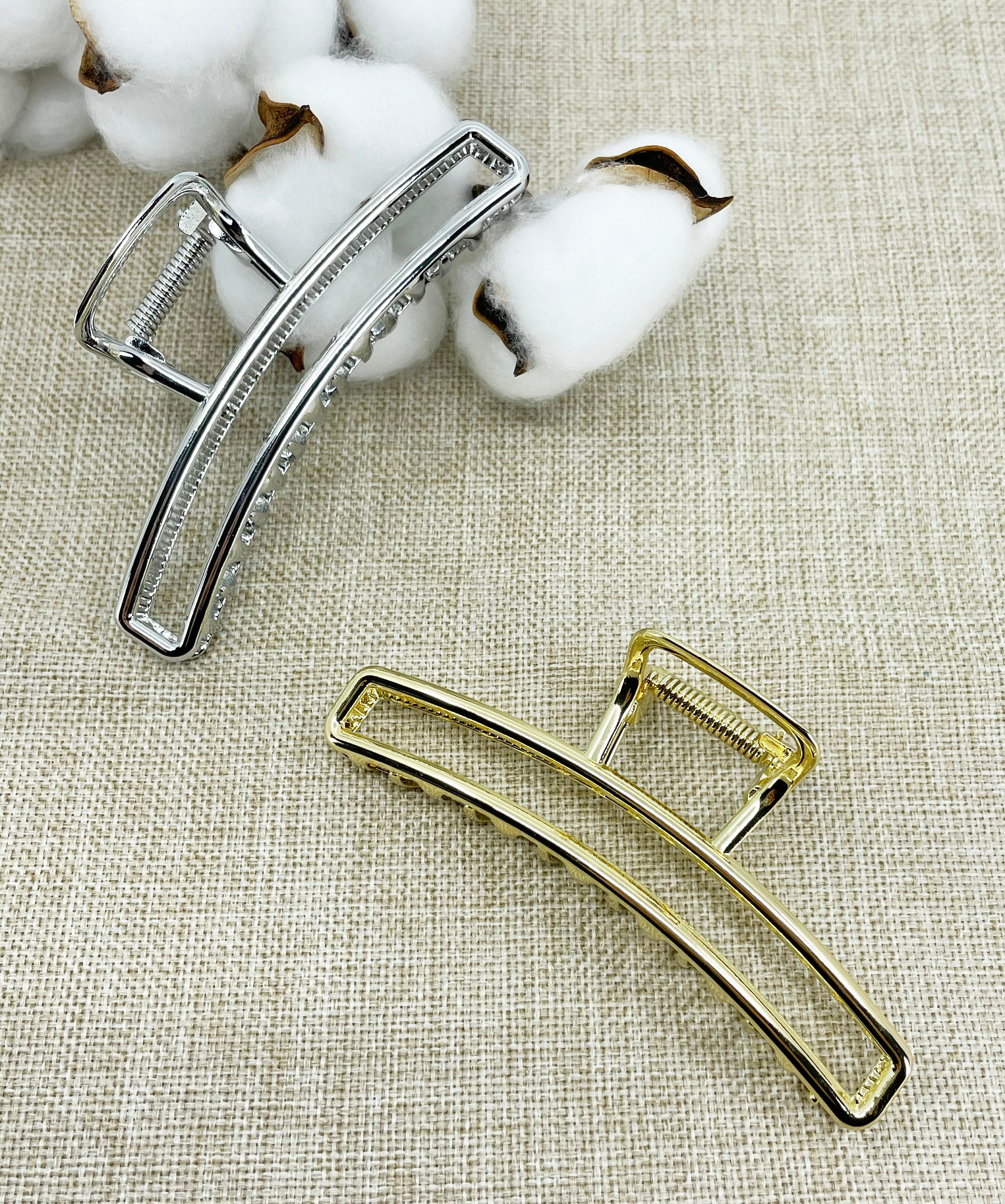 Minimal Rectangular Metal Hair Claw Clip for Thin and Thick | Etsy