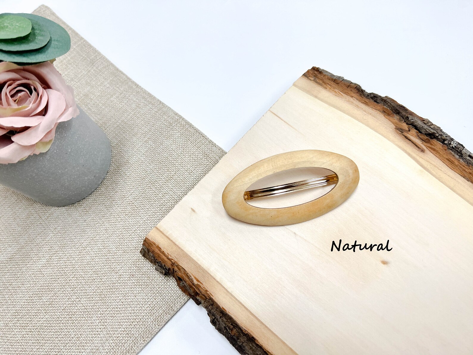 Wooden Hair Barrette Modern and Classic Hair Clips Thick - Etsy