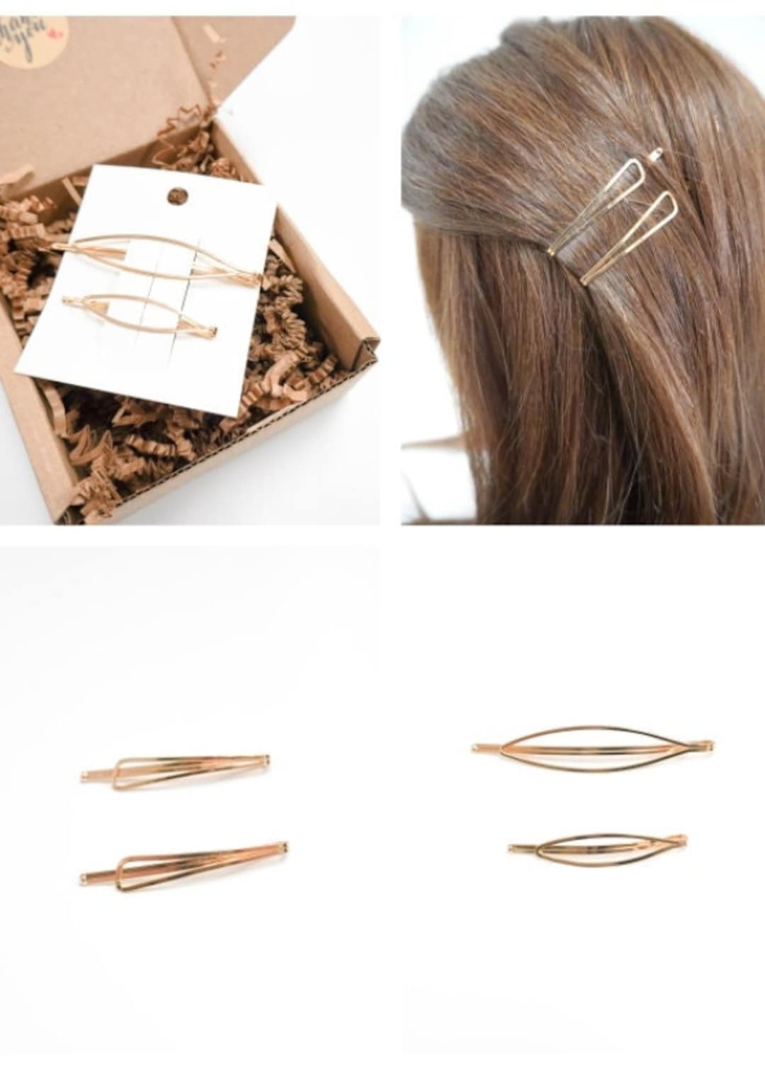 2 Pc Metal Hair Pin Set Minimalist Hair Pin for Fine Hair for Thick and ...