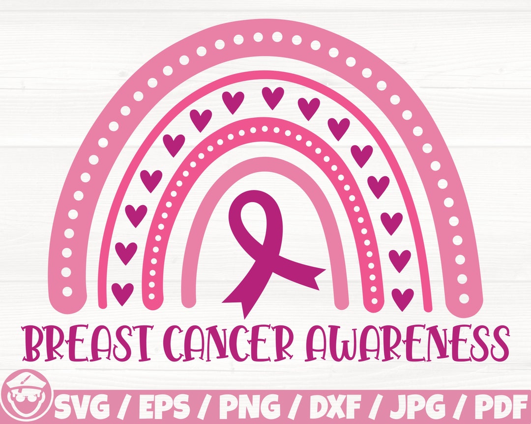 Cancer Awareness Rainbow Svg/eps/png/dxf/jpg/pdf, Rainbow Svg, Breast ...