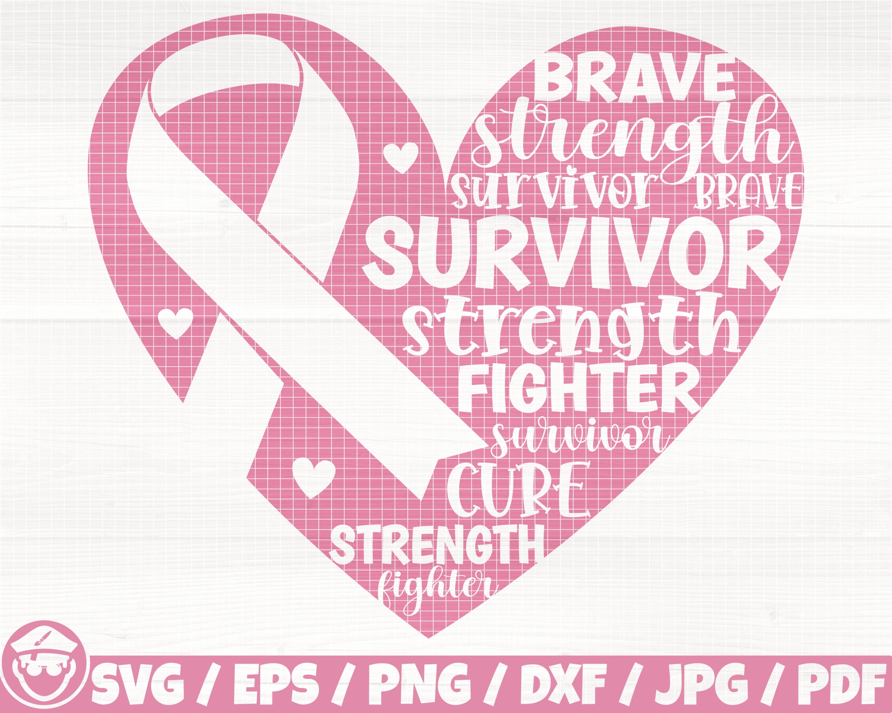Cancer Awareness Heart Svg/eps/png/dxf/jpg/pdf Brave Svg - Etsy