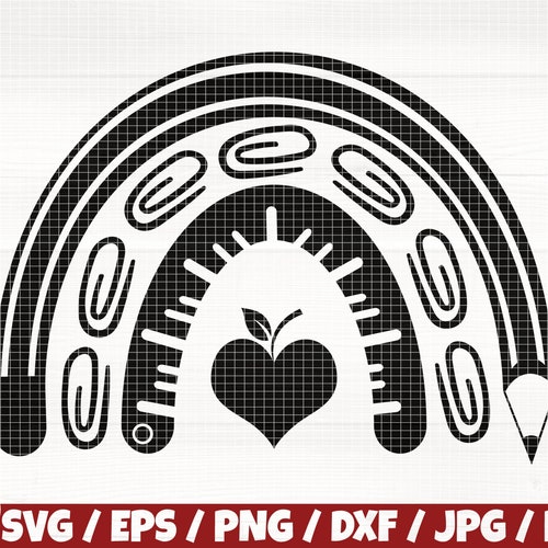School Rainbow Svg/eps/png/dxf/jpg/pdf Apple Rainbow Svg - Etsy