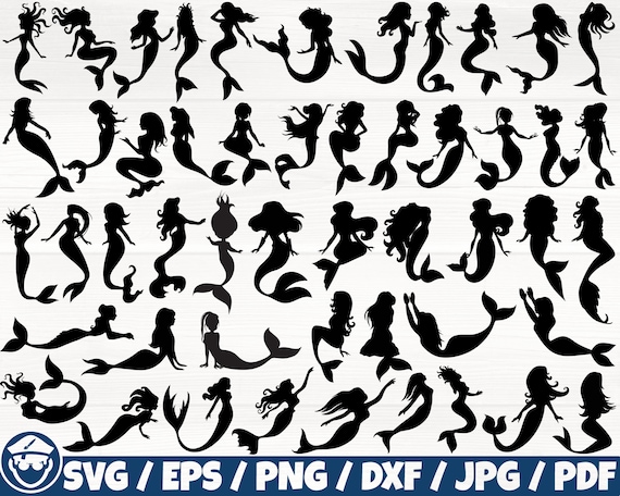 Mermaid X50 BUNDLE Svg/eps/png/dxf/jpg/pdf Mermaid - Etsy