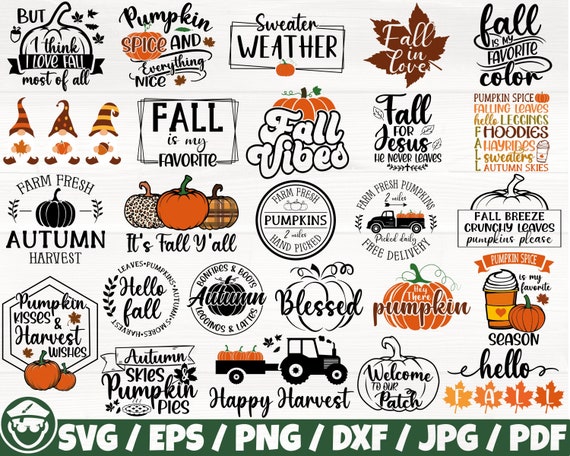 Fall BUNDLE X25 Svg/eps/png/dxf/jpg/pdf Fall Svg Files - Etsy