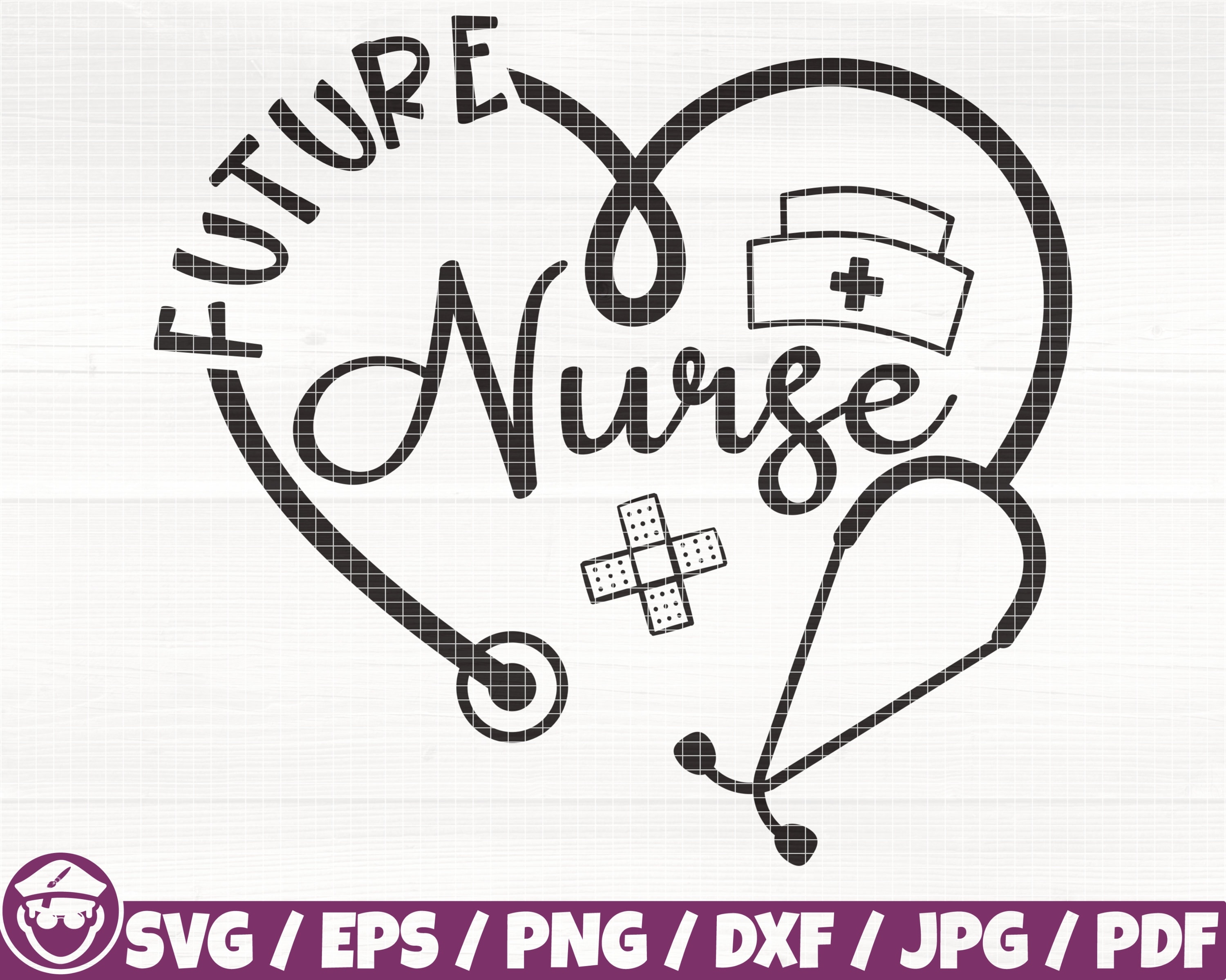 Future Nurse Svg/eps/png/dxf/jpg/pdf, Heart Stethoscope Svg, Nurse Hat ...