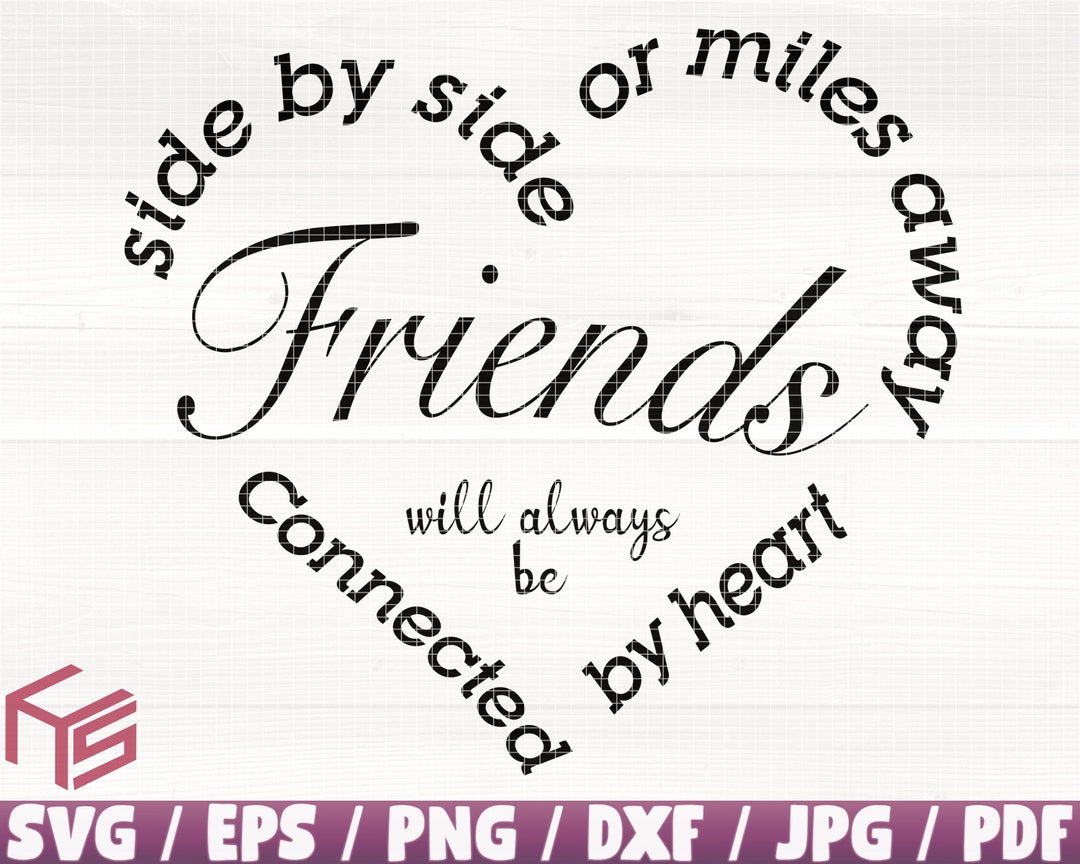 Friends Heart Svg/eps/png/dxf/jpg/pdf, Friend Cut, Side by Side Svg ...