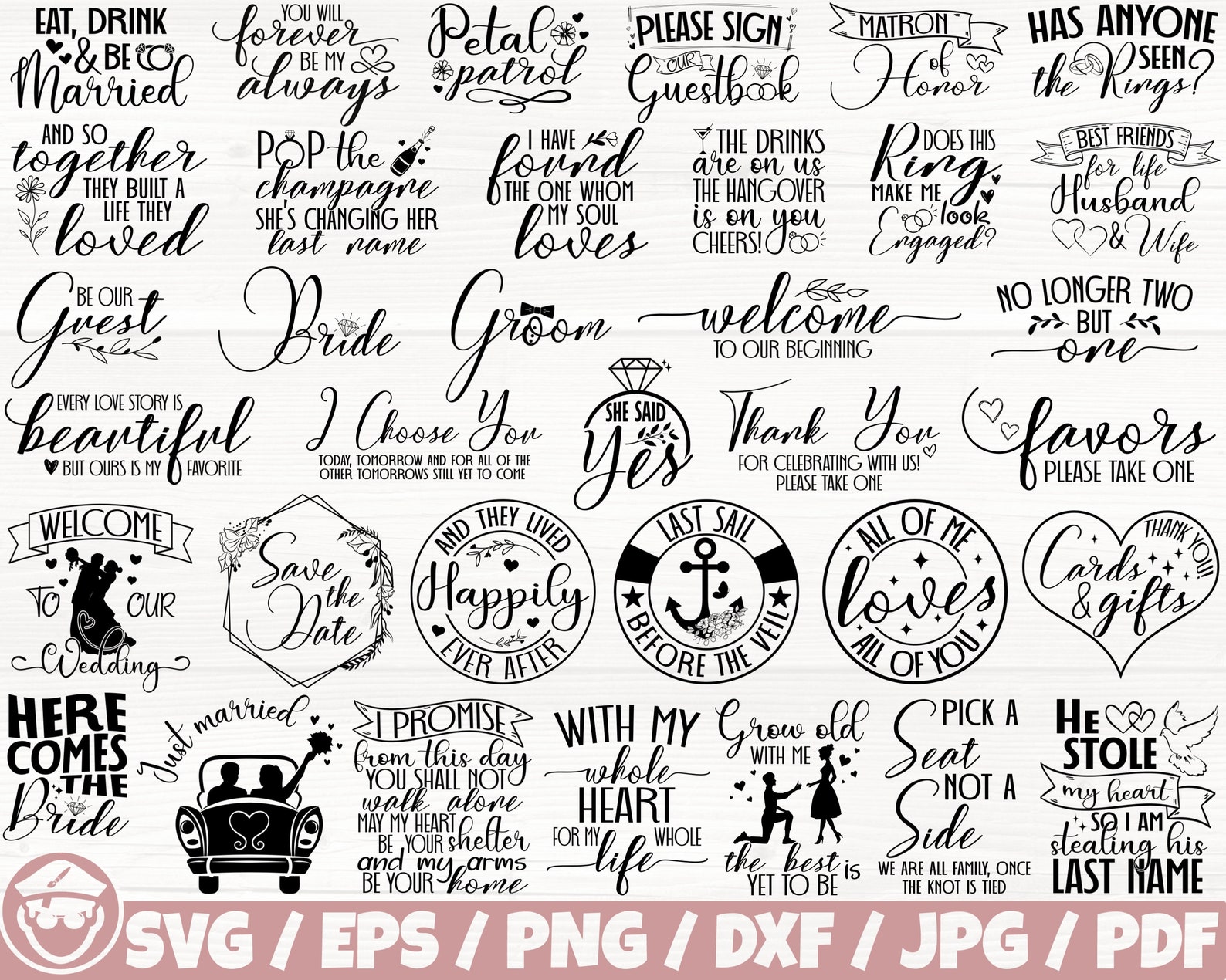 Wedding Time X35 BUNDLE Svg/eps/png/dxf/jpg/pdf Marriage Svg - Etsy