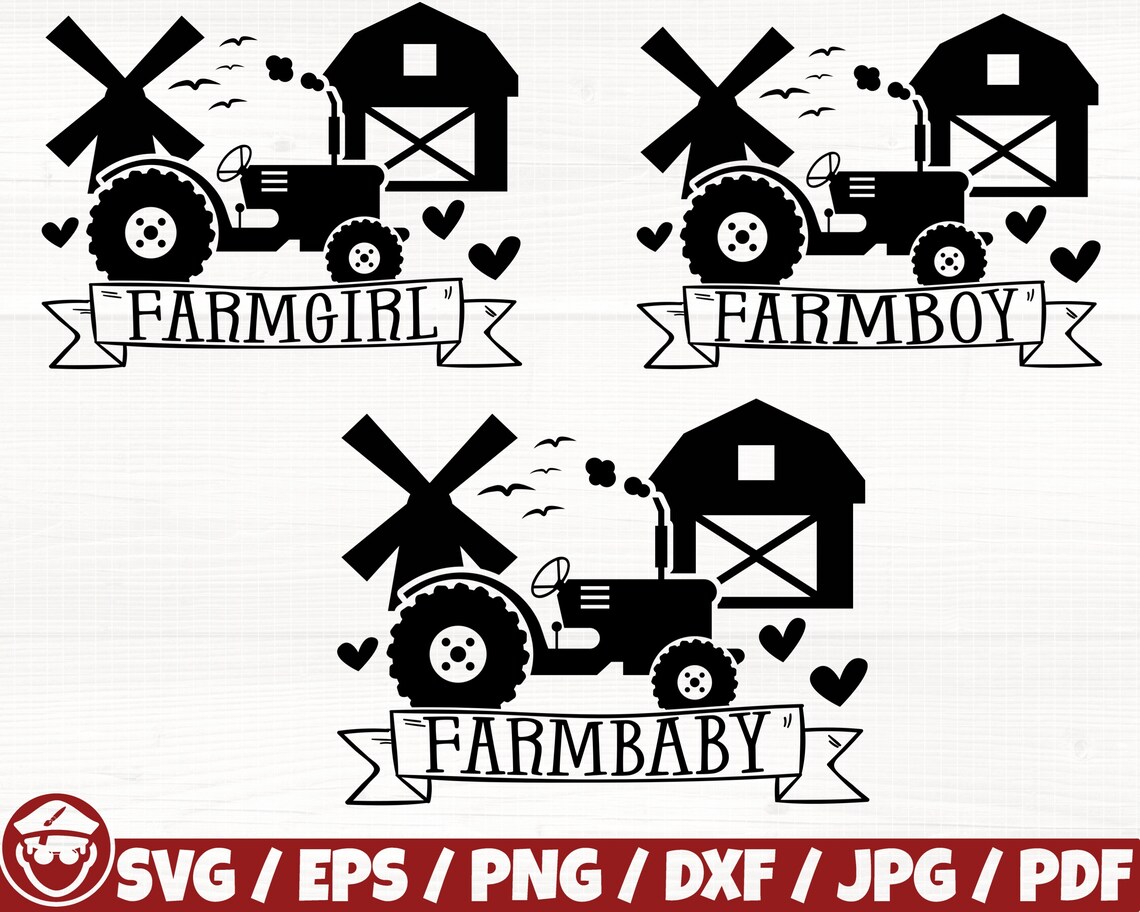 Farmboy Svg Farm Girl Svg Farm Baby Svg Farm Tractor X3 | Etsy