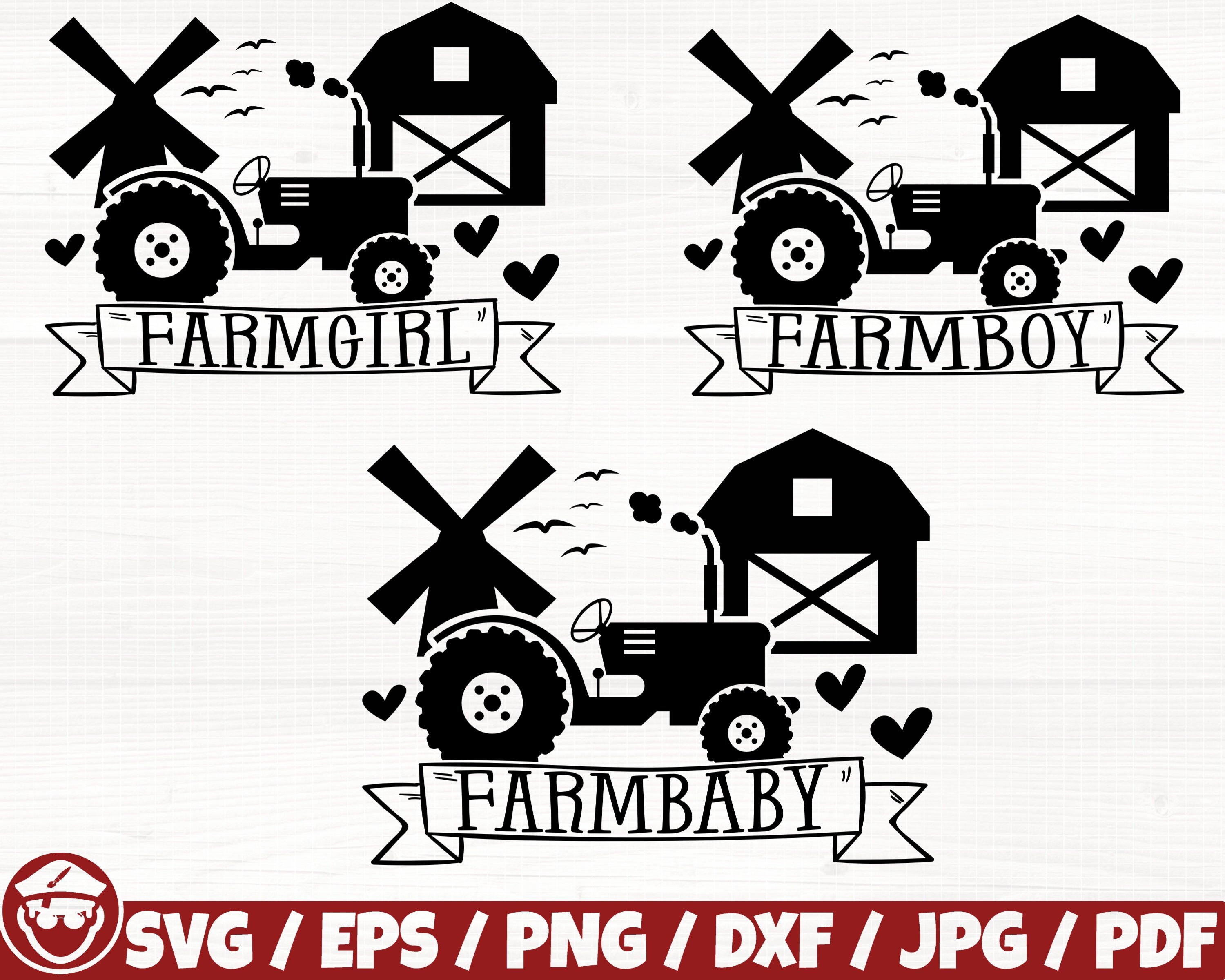 Farmboy Svg, Farm Girl Svg, Farm Baby Svg, Farm Tractor x3 Print, Farm ...
