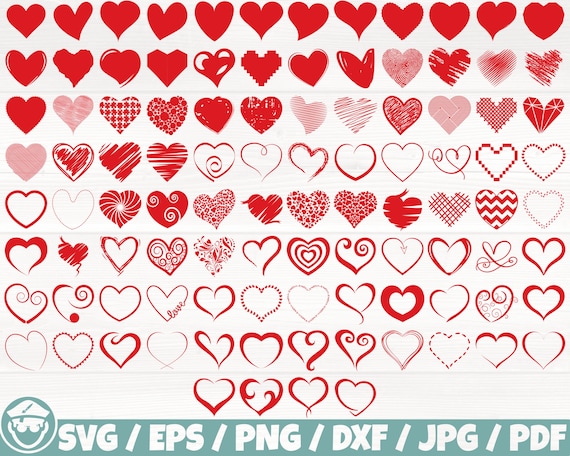 Valentine's Day Hearts X100 BUNDLE | Etsy