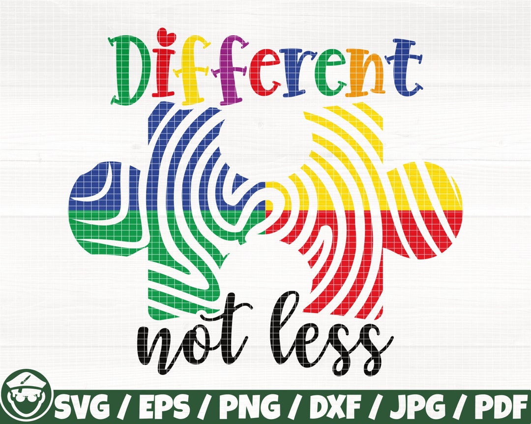 Different Not Less Svg/eps/png/dxf/jpg/pdf, Autism Print Svg, Puzzle ...