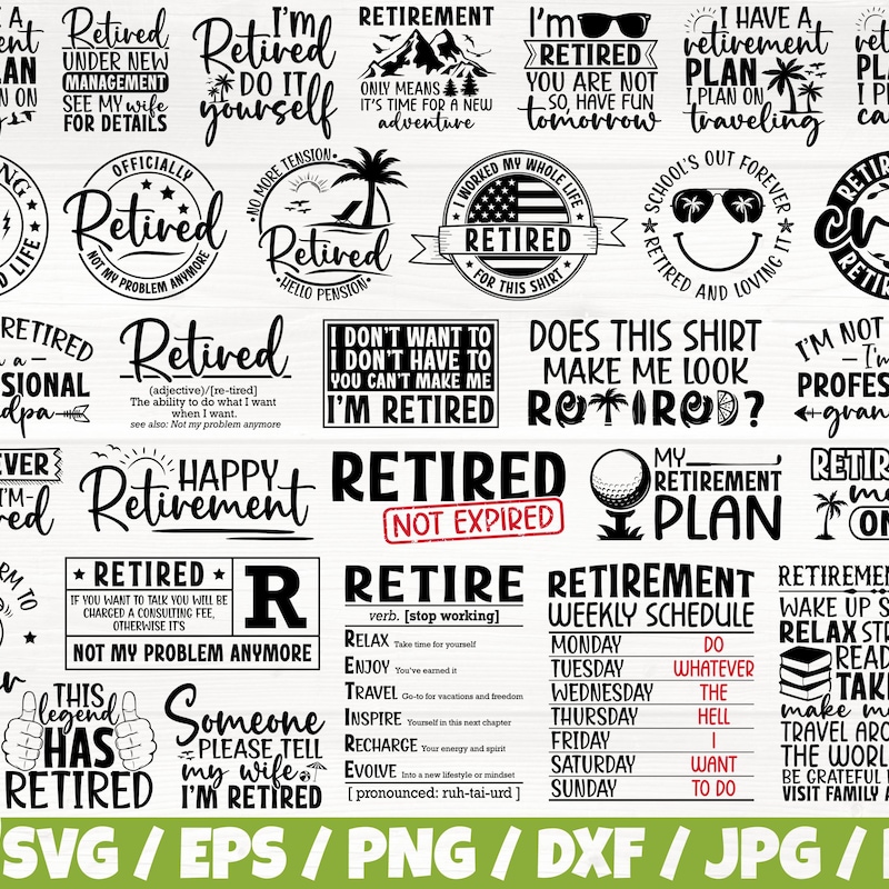 Retired Svg - Etsy
