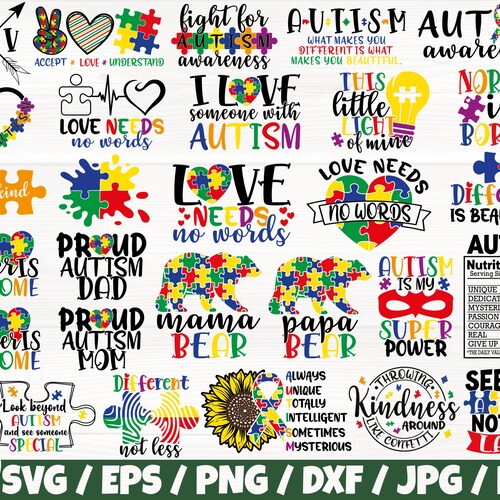 Autism Tree Puzzle Autism Awareness SVG PNG Dxf Eps Cricut - Etsy