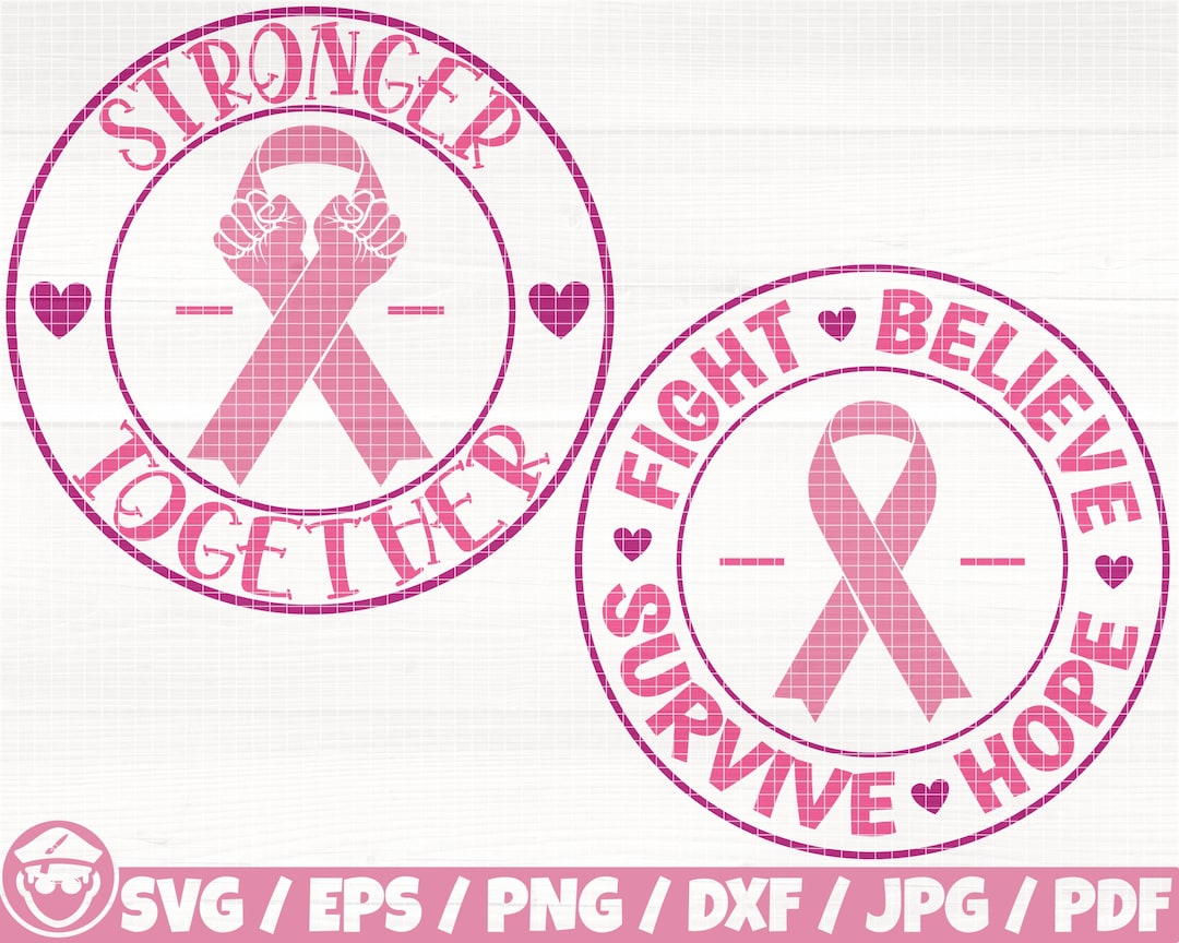Stronger Together X2 Svg/eps/png/dxf/jpg/pdf, Cancer Awareness Logo ...