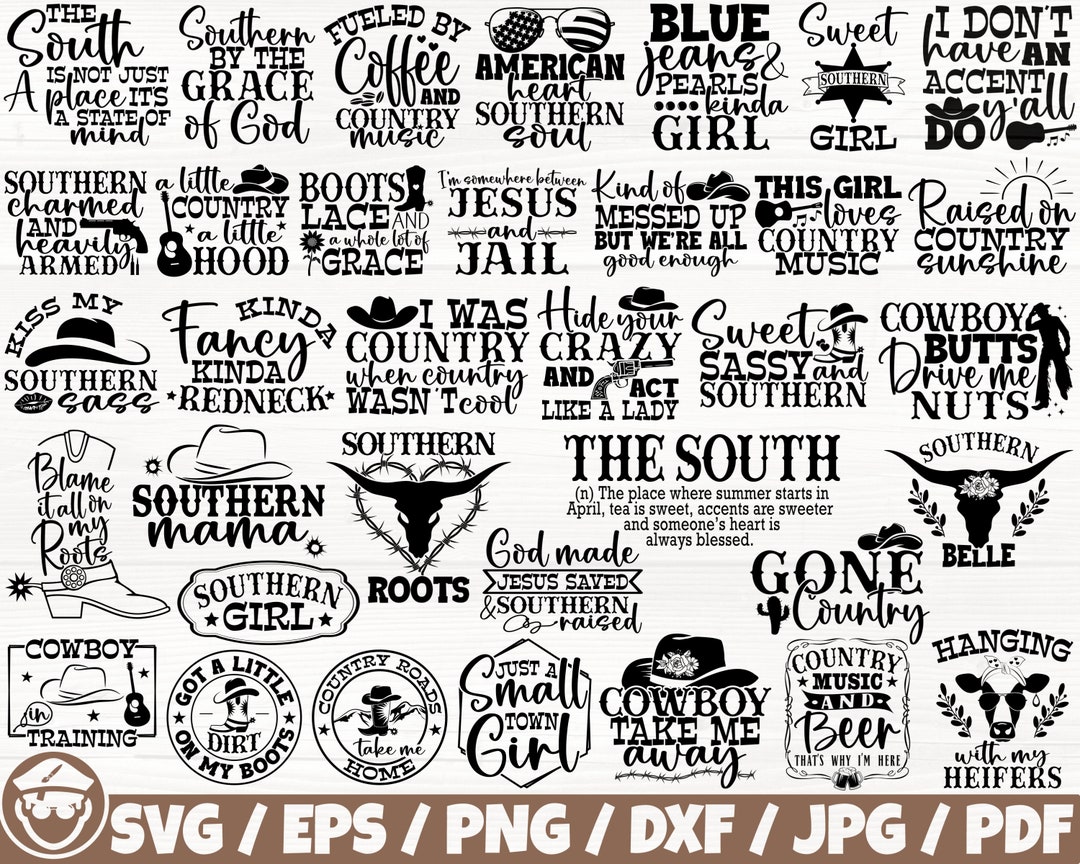 Southern / Western X35 BUNDLE Svg/eps/png/dxf/jpg/pdf, Farm Life ...