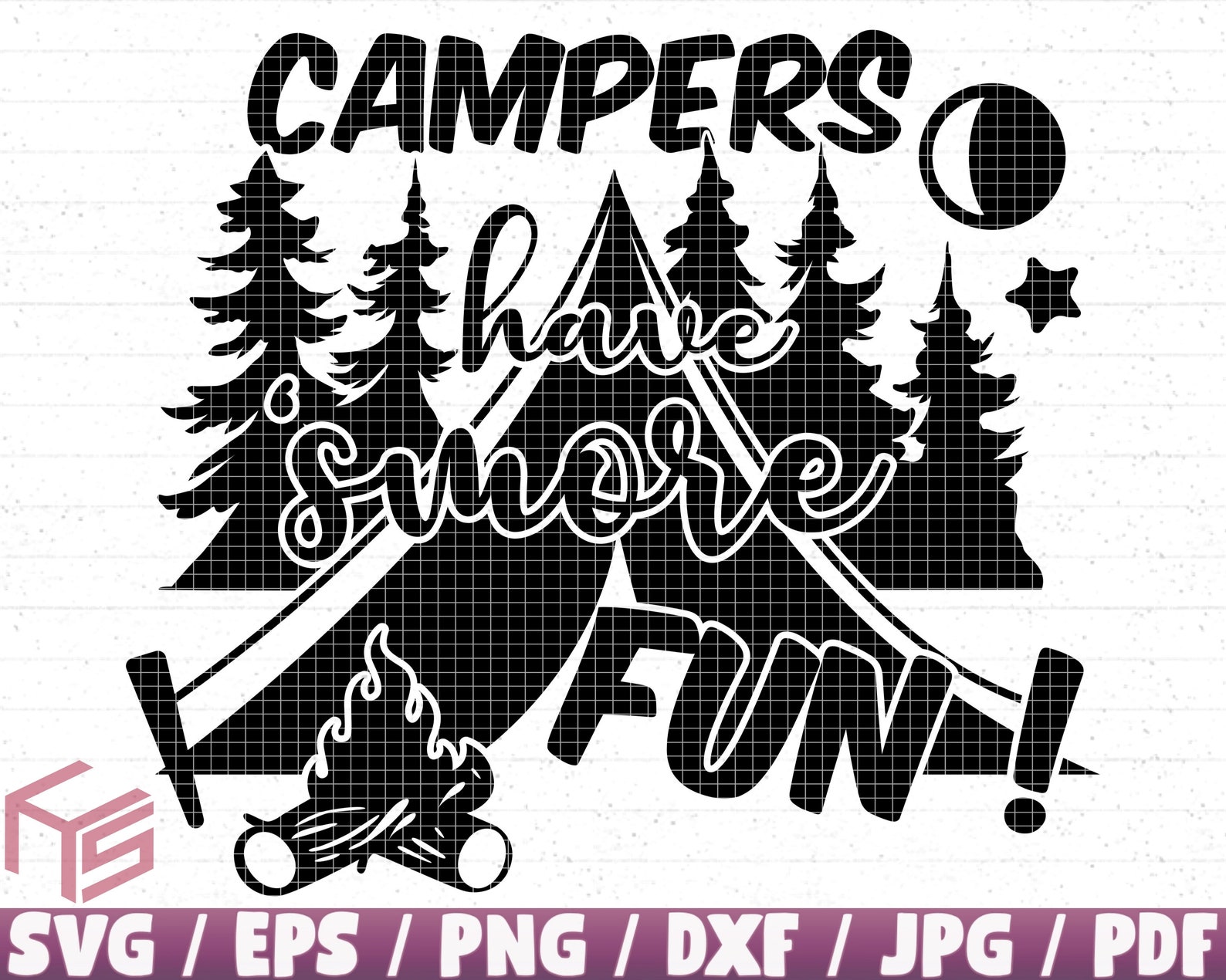 Campers Have 'smore Fun Svg/eps/png/dxf/jpg/pdf, Campers Fun Silhouette ...
