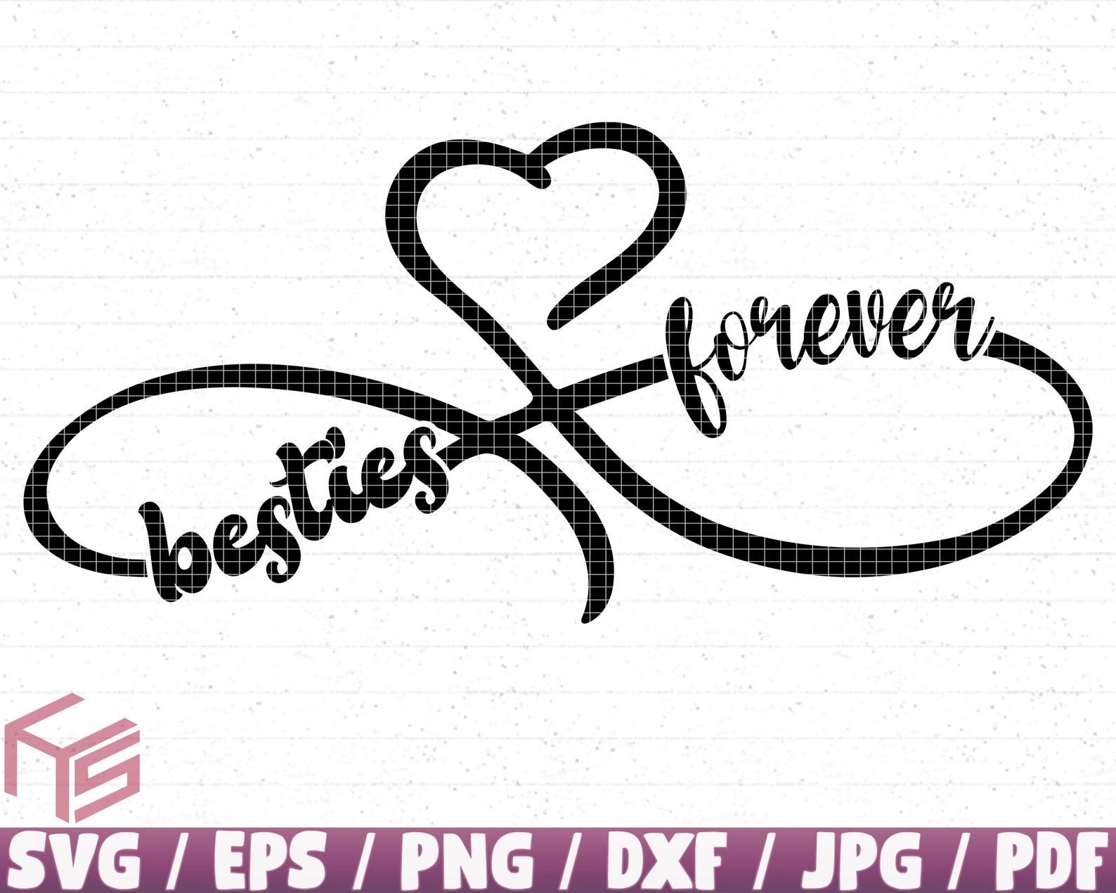 Besties Forever Svg/eps/png/dxf/jpg/pdf, Infinity Svg, Infinity Heart ...
