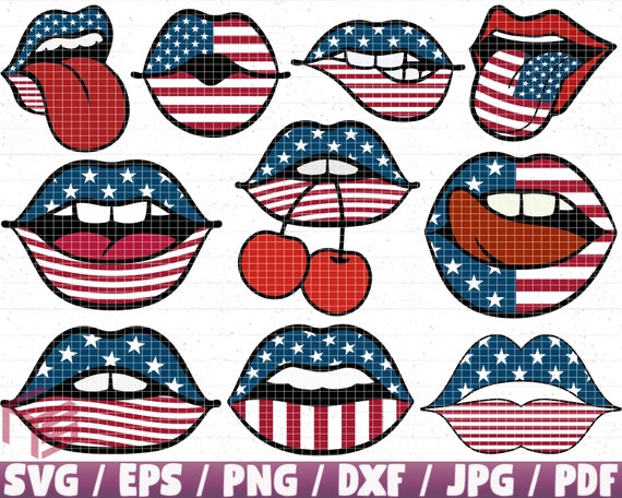USA Lips Svg/eps/png/dxf/jpg/pdf Usa Pdf Usa Lips Png Lips | Etsy